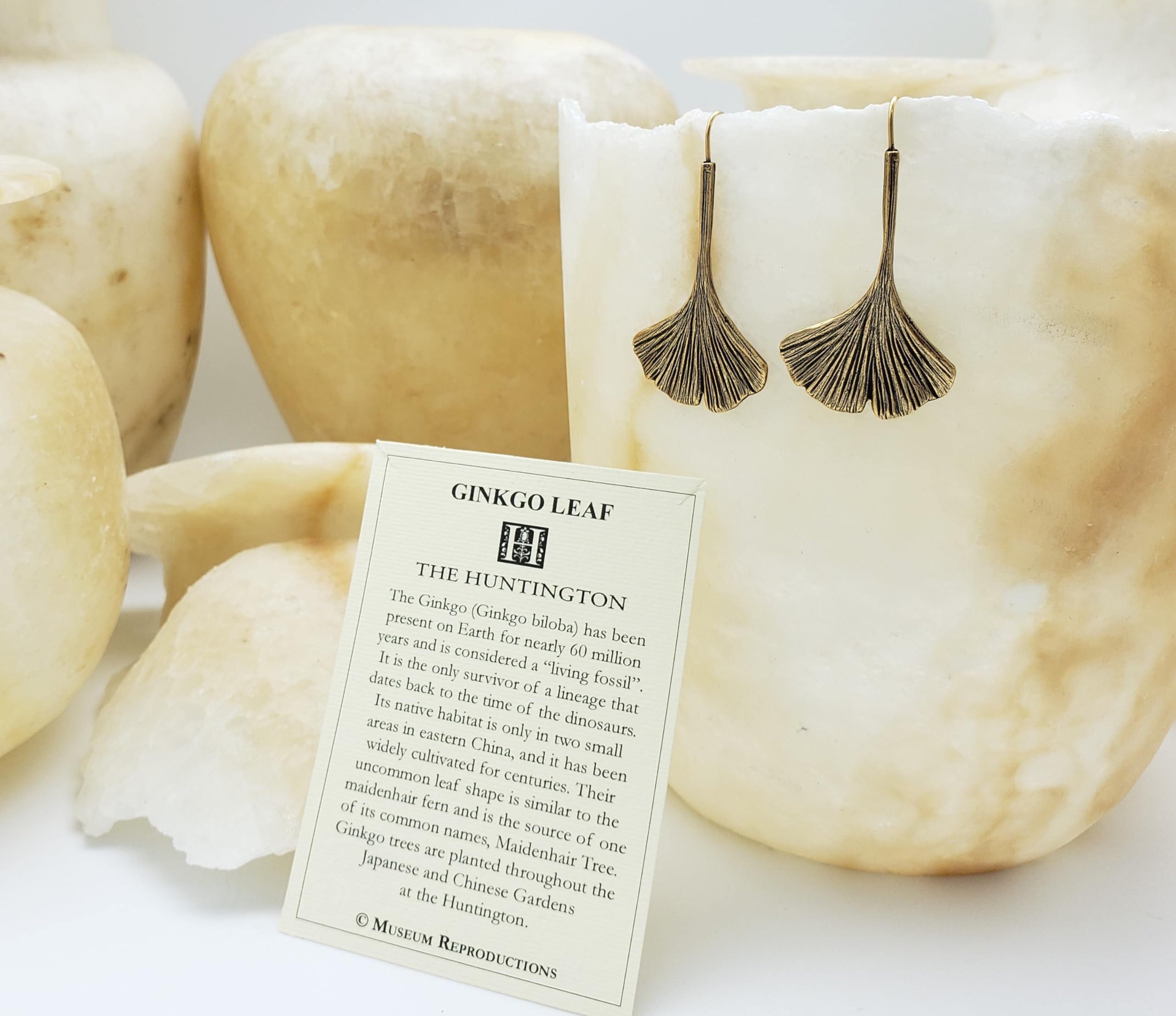 Ginkgo Leaf Earrings - Museum Reproductions - Made in the United States