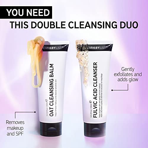 The INKEY List Fulvic Acid Brightening Cleanser, Gel Face Cleanser Gently Exfoliates and Removes Makeup, Improves Uneven Skin Tone, 5.07 fl oz
