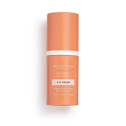 Revolution Skincare Vitamin C Brightening Eye Cream, Reduce Dark Circles, Illuminate & Hydrate The Under Eye,Vegan & Cruelty Free, 0.5fl.oz/15ml