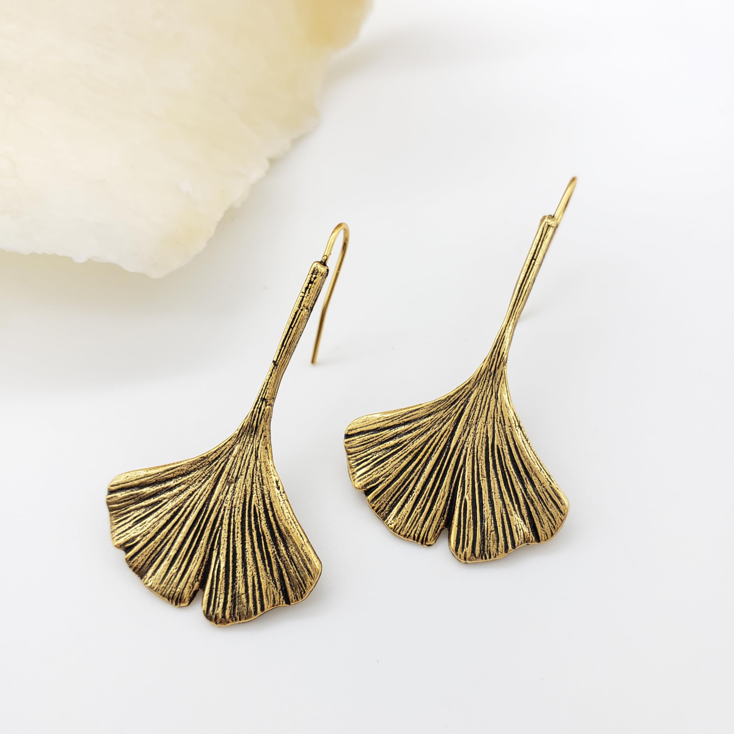 Ginkgo Leaf Earrings - Museum Reproductions - Made in the United States