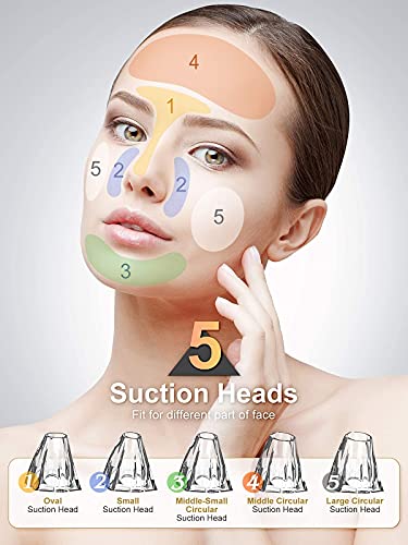 Blackhead Remover Pore Vacuum EUHOME Electric Rechargeable Blackhead Whitehead Acne Comedone Pimple Extractor Facial Pore Cleaner Blackhead Removal Kit 5 Suction Probes Face Cleaning Tools