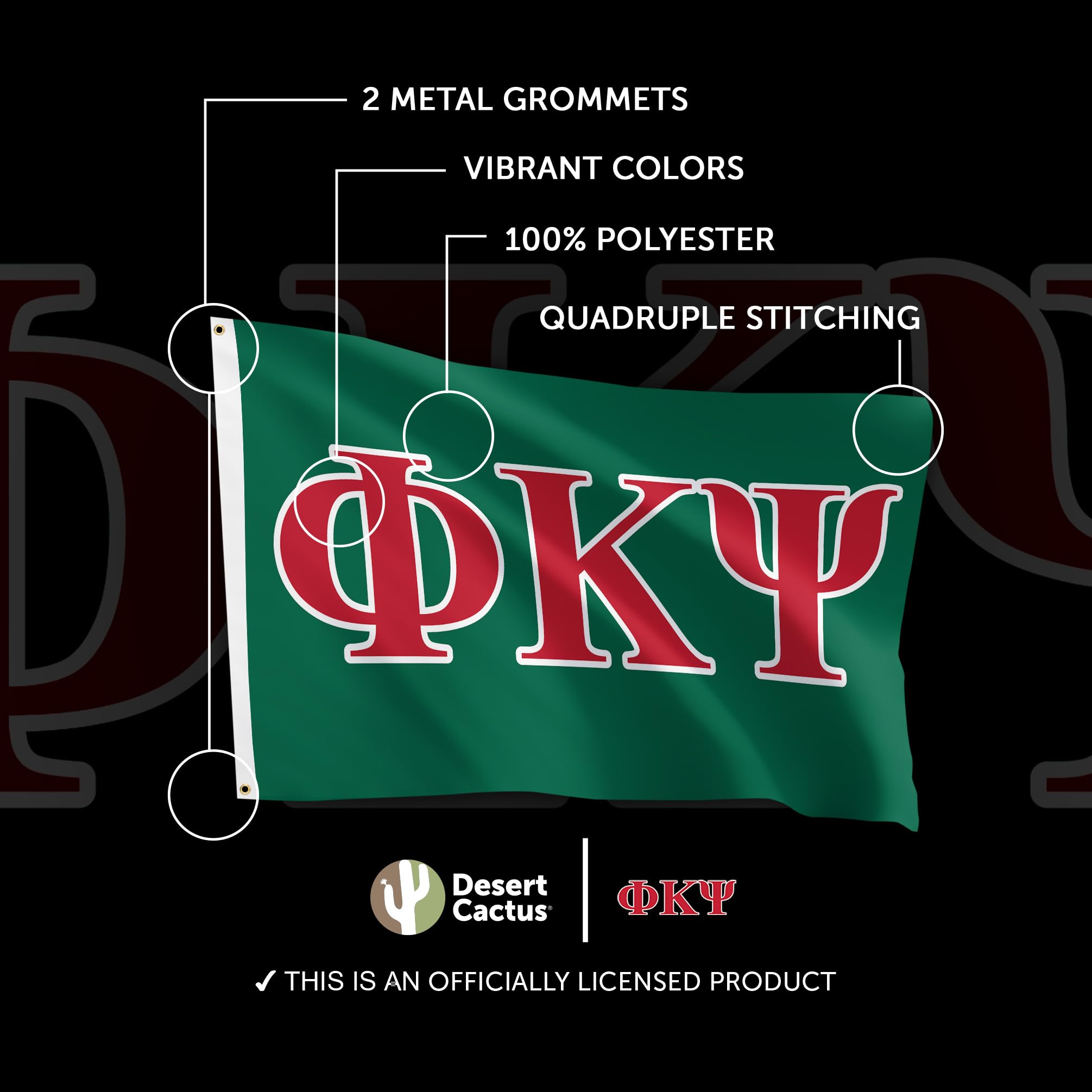 Desert Cactus Phi Kappa Psi Flag letter Fraternity Greek Banner Large 3x5 feet Sign Decor Phi Psi