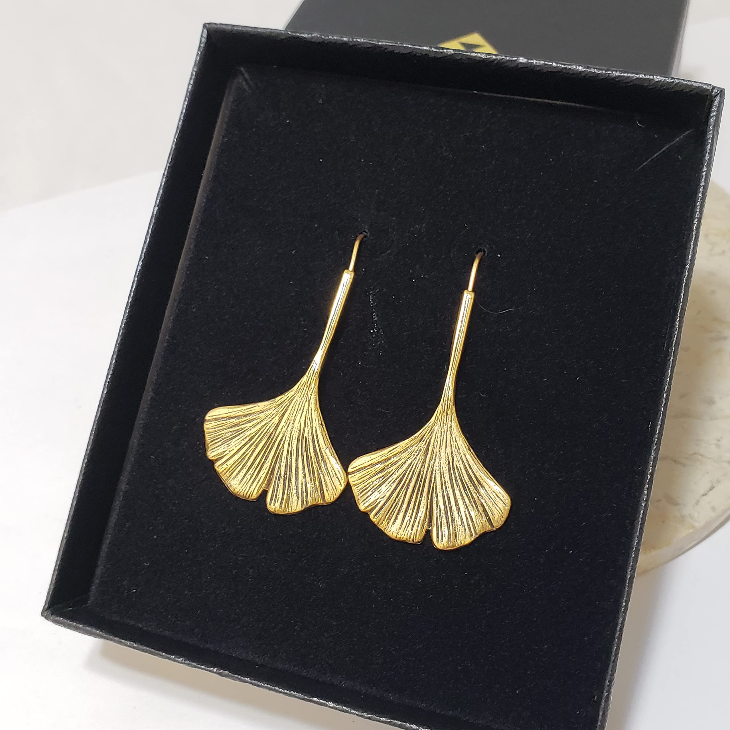 Ginkgo Leaf Earrings - Museum Reproductions - Made in the United States