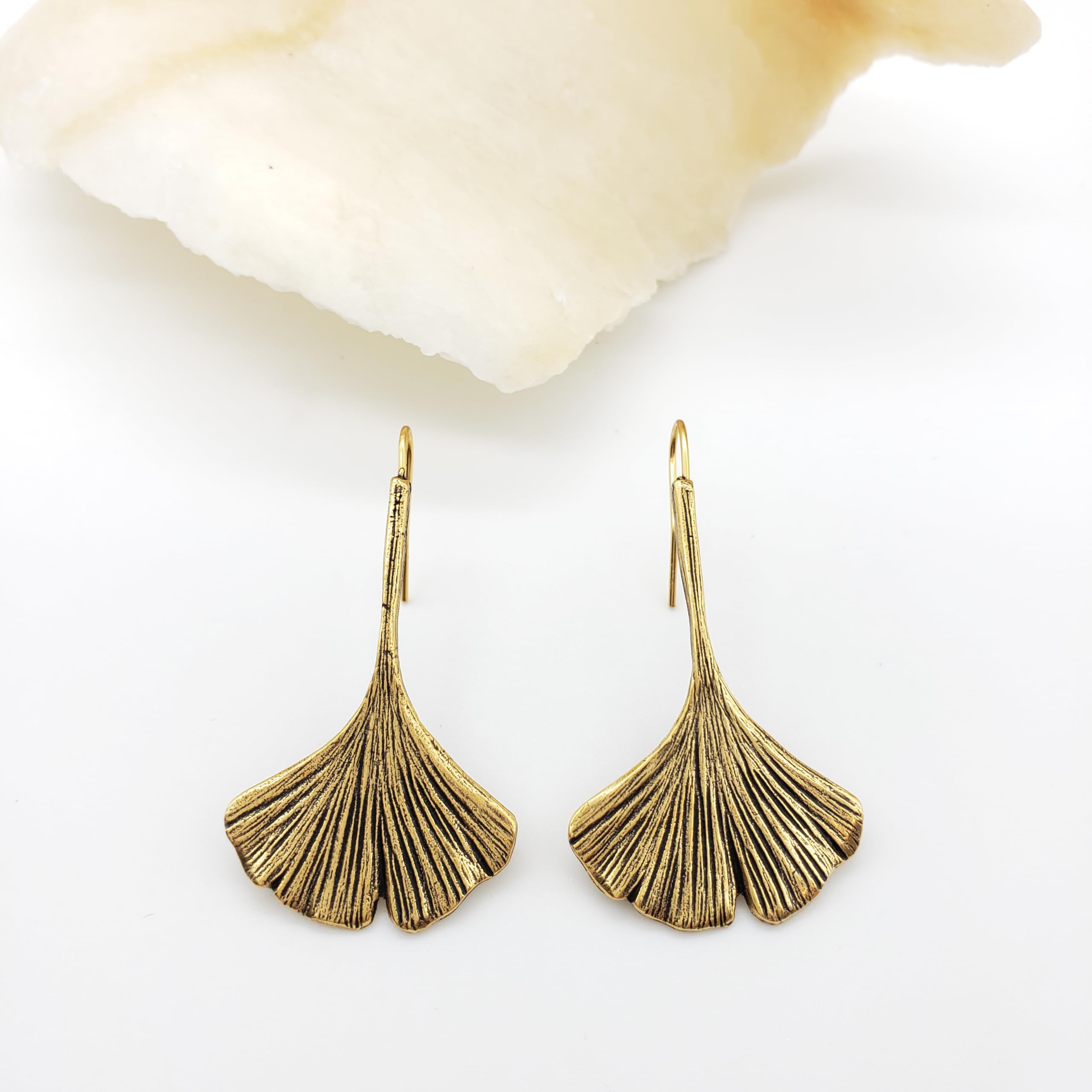 Ginkgo Leaf Earrings - Museum Reproductions - Made in the United States