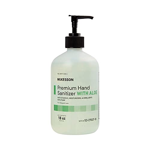 McKesson Gel Hand Sanitizer with Aloe, Cleanse and Moisturize Hands - Spring Water Scent, 18 oz Pump Bottle, 1 Count, 3 Packs, 3 Total