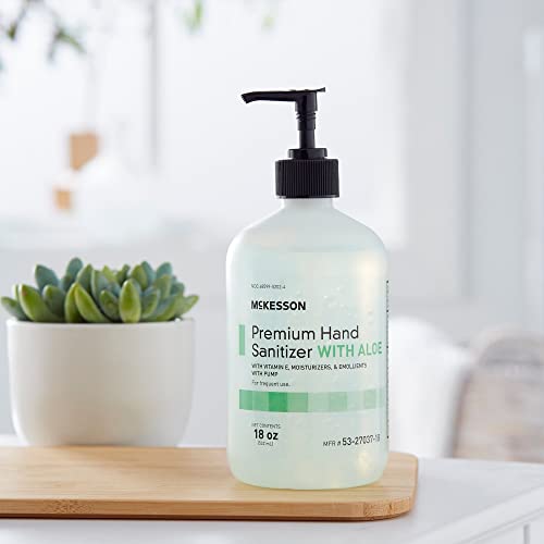 McKesson Gel Hand Sanitizer with Aloe, Cleanse and Moisturize Hands - Spring Water Scent, 18 oz Pump Bottle, 1 Count, 3 Packs, 3 Total