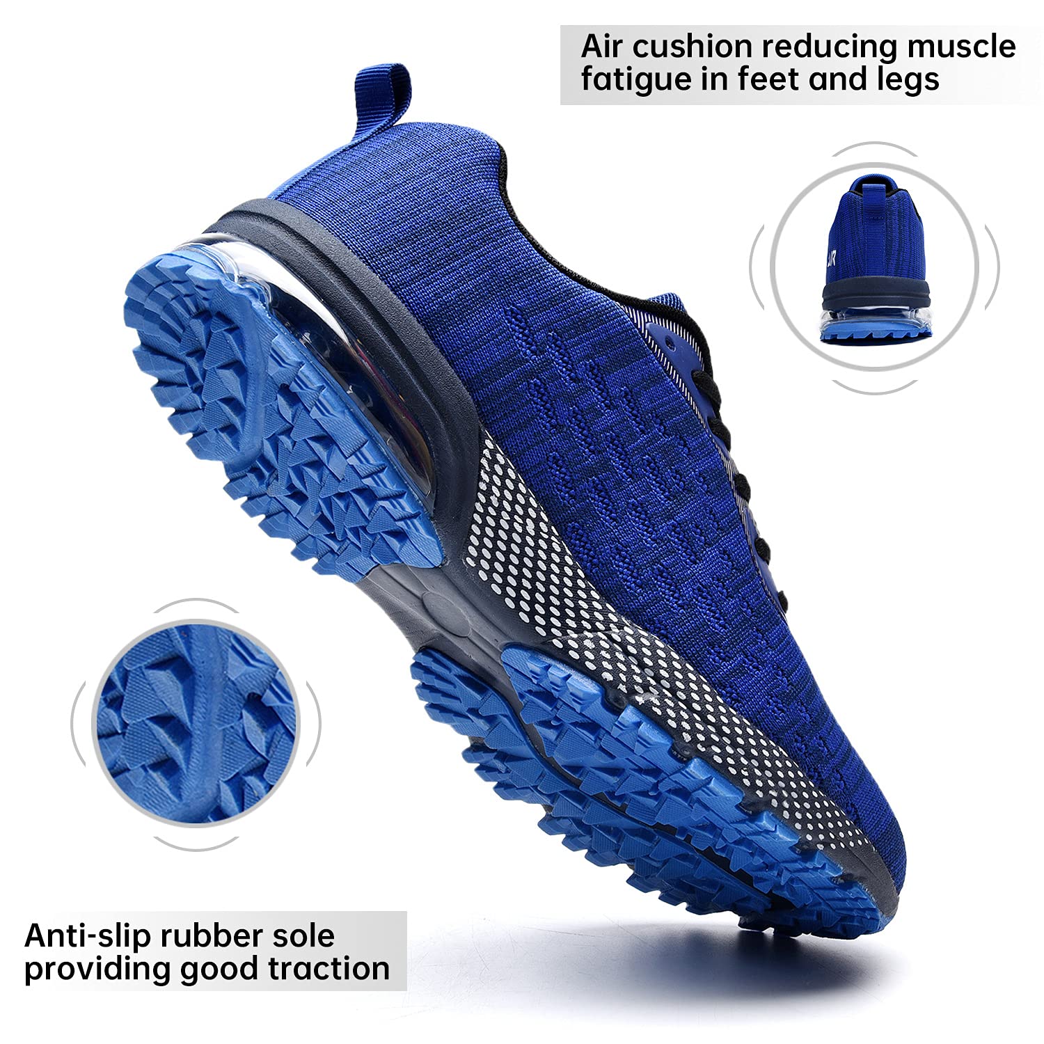 QAUPPE Mens Air Running Shoes Athletic Trail Tennis Sneaker (Blue US 9 D(M)…