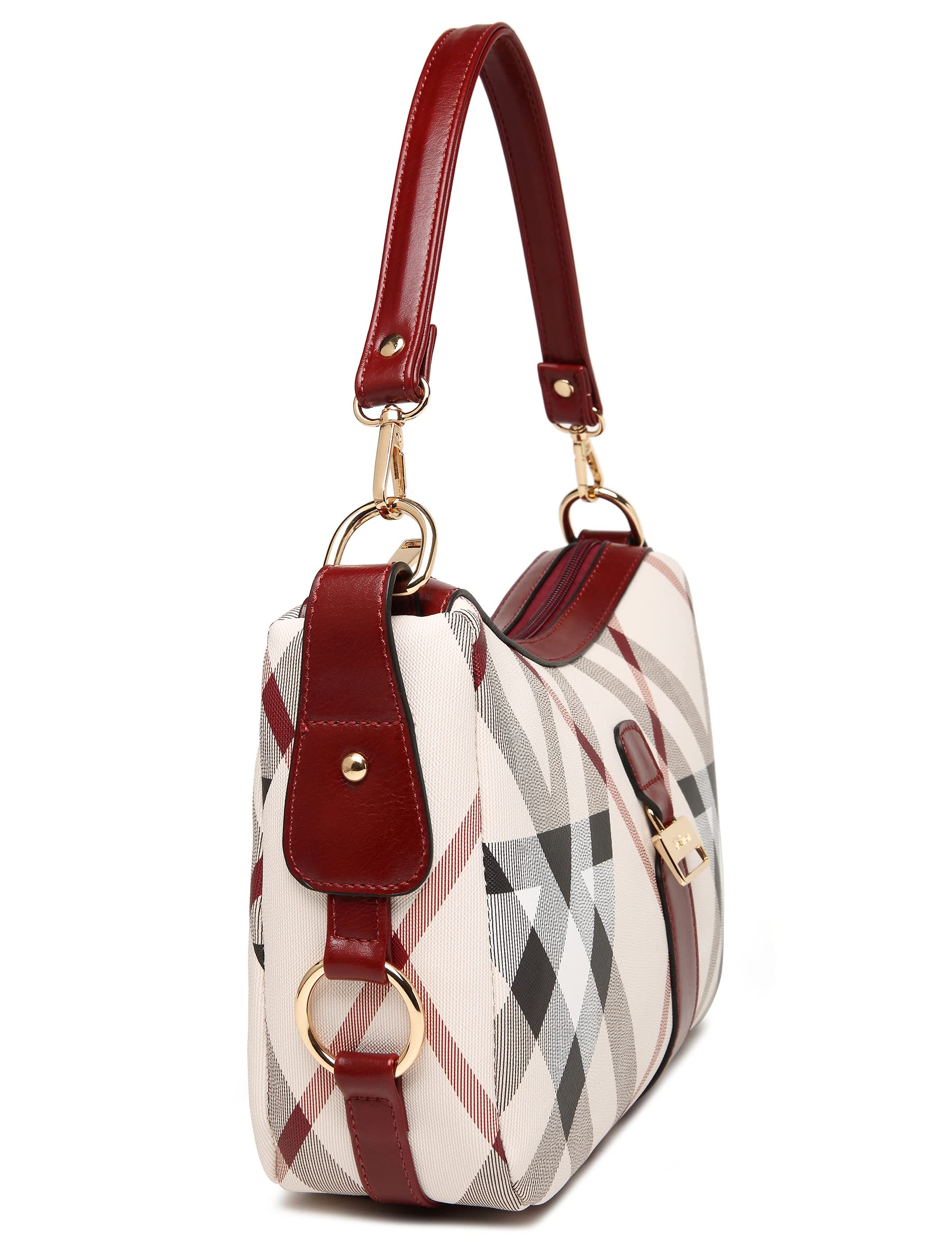 sqlp Small Crossbody Purse for Women Travel Shoulder bag Womens Cross body Bag Evening Bag Wine Red with White