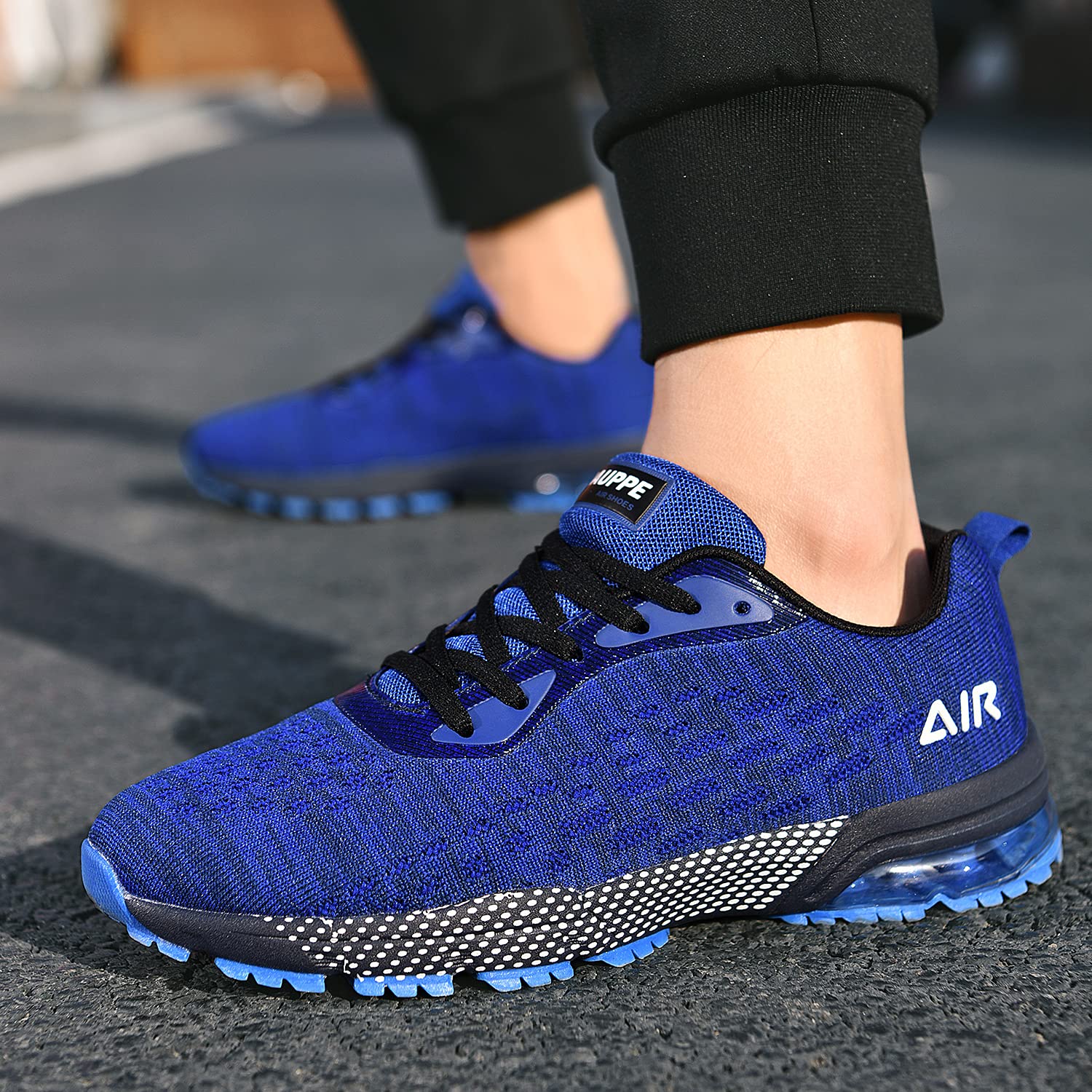 QAUPPE Mens Air Running Shoes Athletic Trail Tennis Sneaker (Blue US 9 D(M)…