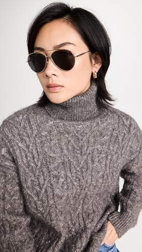 BURBERRY Classic Aviator Sunglasses, Gold/Dark Grey, One Size