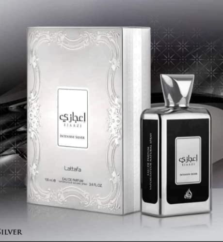 Lattafa Ejaazi Intensive Silver for Unisex Eau de Parfum Spray, 3.4 Ounce