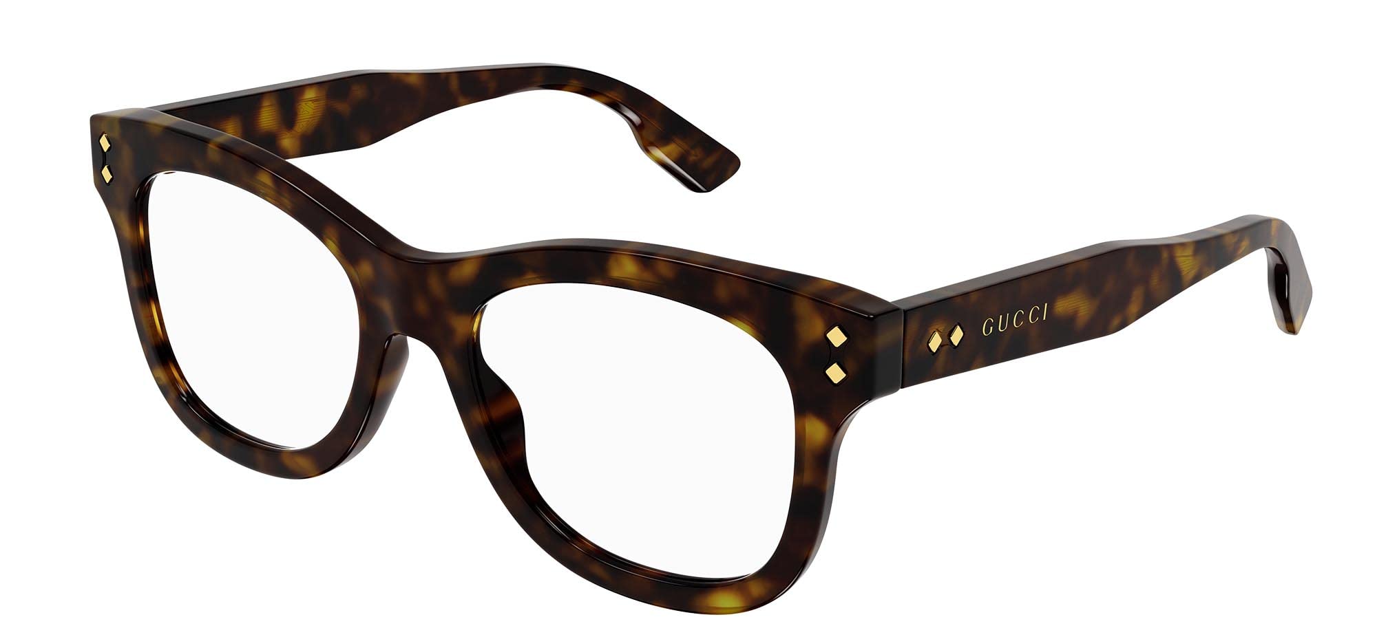Gucci GG1086O 007 Eyeglasses Women's Havana Full Rim Cat Eye 53mm