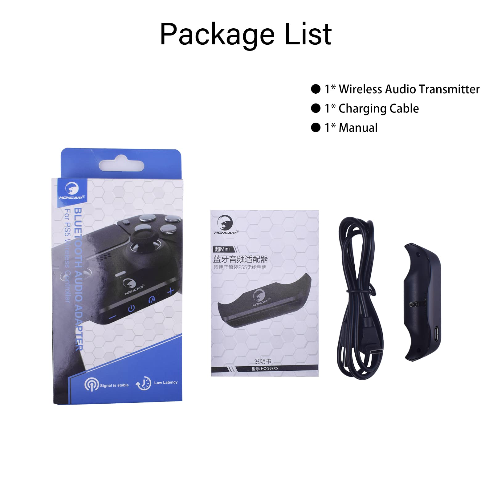 arVin PS5 Controller Bluetooth Adapter for PS5 Accessories, BT 5.1 Wireless Audio Transmitter for PS5 AirPods Sony Bose Earbuds Speakers, Low Latency, One Key Mute, Volume Adjustment, Plug & Play