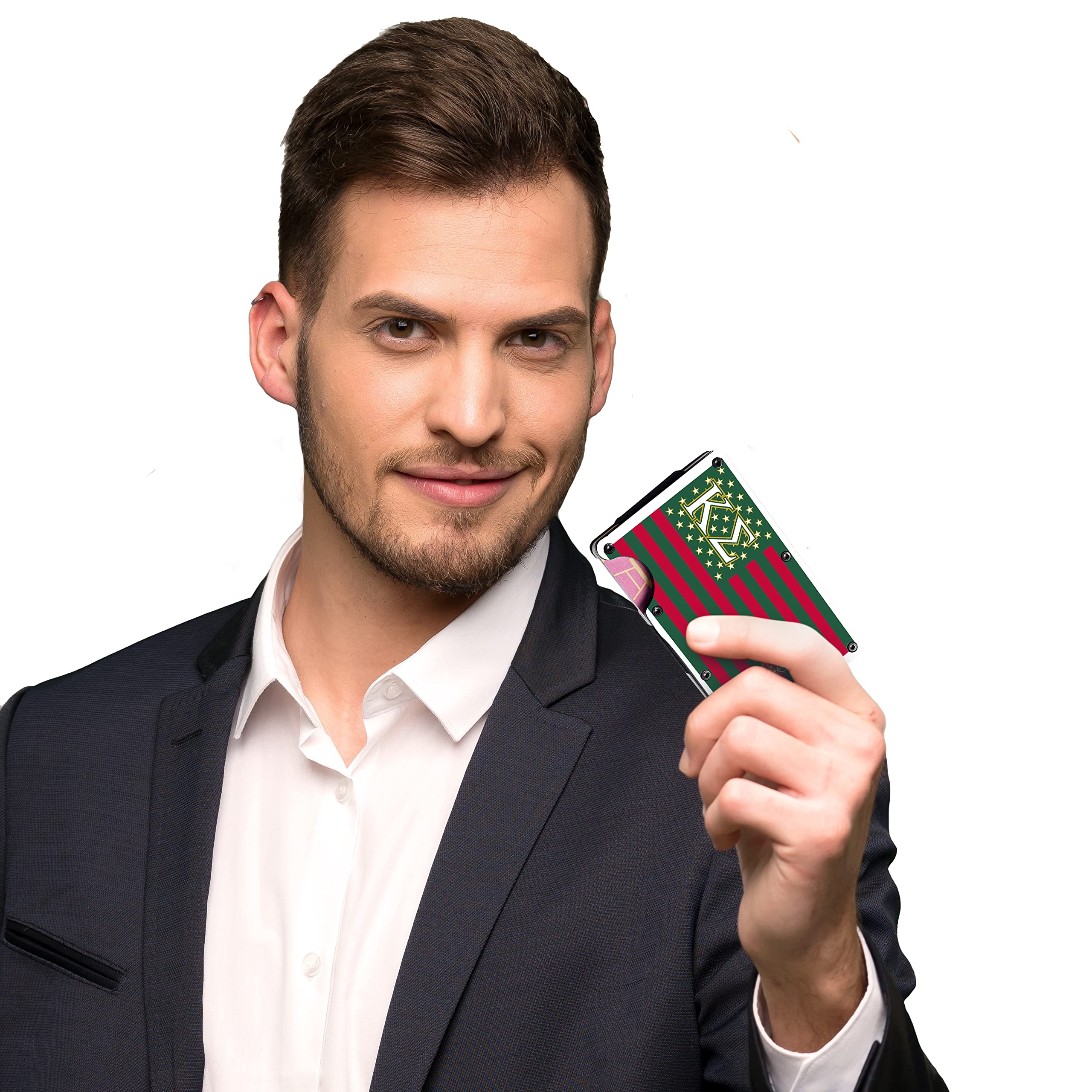greeklife.store Kappa Sigma Fraternity’s Premium Stainless Steel Money Clip Wallet with RFID Blocking Technology, Rich Storage Front Pocket Credit Card Holder (Kappa Sigma)