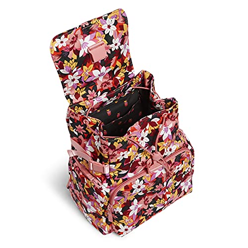 Vera Bradley Women's Cotton Utility Backpack, Rosa Floral - Recycled Cotton, One Size
