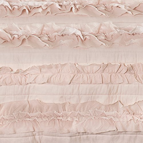 Lush Décor Belle 3 Piece Ruffled Quilt - Pink Blush - Full/Queen Quilt Set