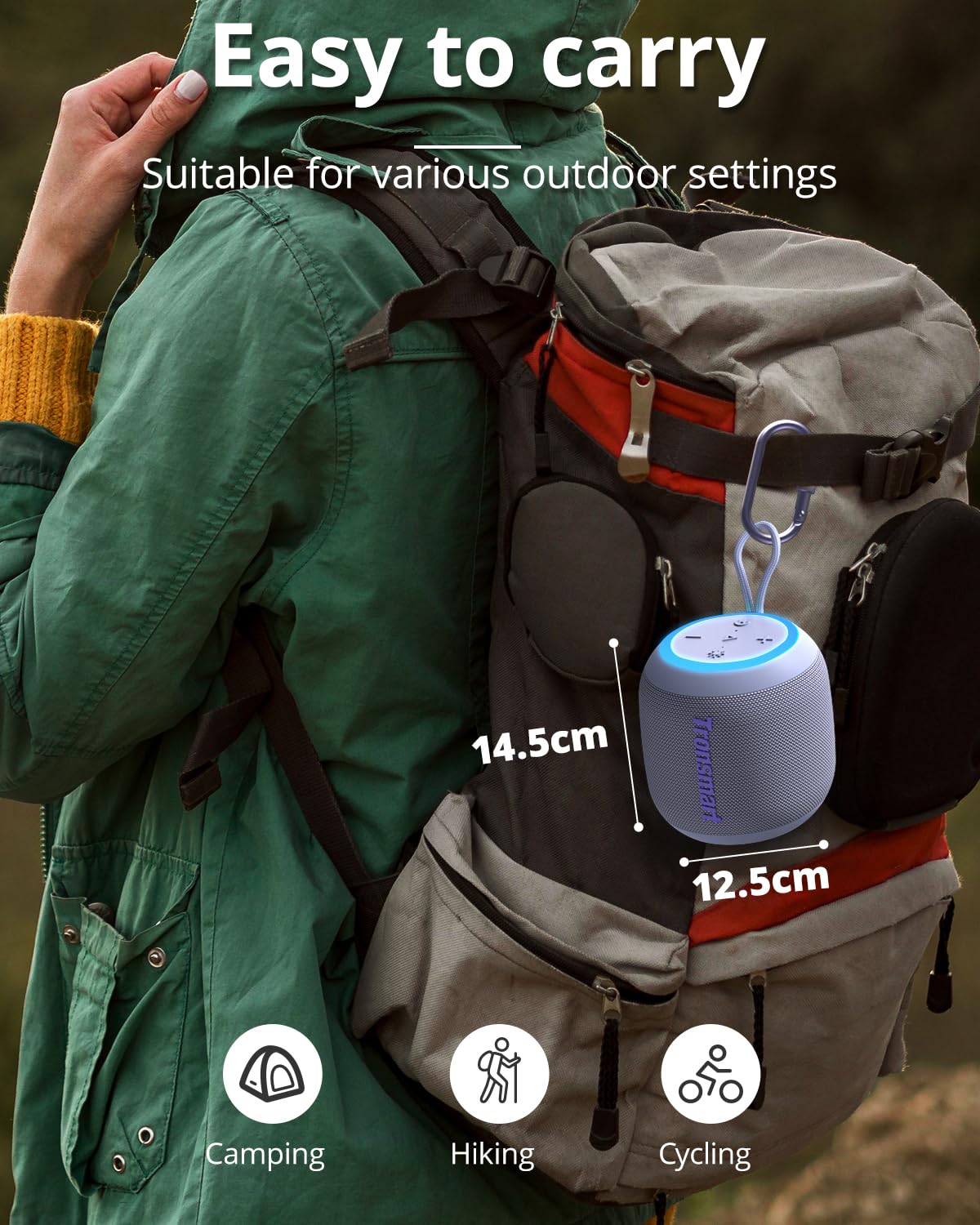 Tronsmart T7 Mini Compact Portable Bluetooth Speaker with Lights, Stereo Sound, Bluetooth 5.3, 18H Playtime, Stereo Pairing, Voice Assistant, IPX7 Waterproof Shower Speaker & Outdoor Speakers(Violet)