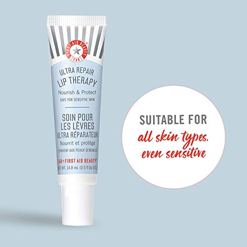 First Aid Beauty Ultra Repair Lip Therapy – Semi-Matte Lip Moisturizer for Dry, Chapped Lips – .5 oz