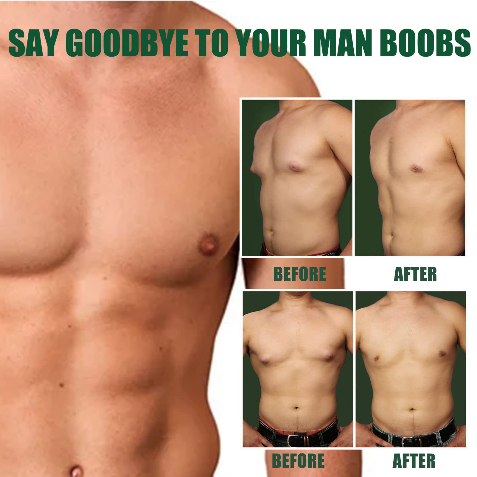 WDAC 2Pcs 50ml Natural Plant Breast Firming Massage Cream Remove Excess Fat Effectively Shrink Chest Gynecomastia Tightening Ginger Cream (A)