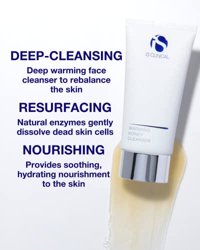 iS CLINICAL Luxurious Warming Honey Face Cleanser, Hydrating Facial Cleanser formulated with pure honey