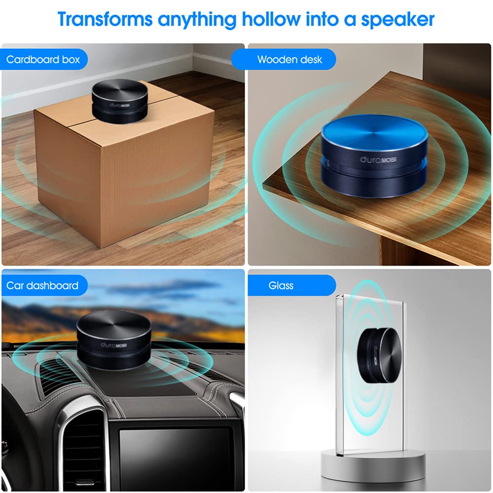 CalmGeek Bone Conduction Speakers, True Wireless Speakers BT5.0 Speaker 2 Pack Humbird Speakers Mini Portable Loud Stereo Sound Built-in Mic Sound Box with Magnetic Fixing Piece(Black-2pcs)