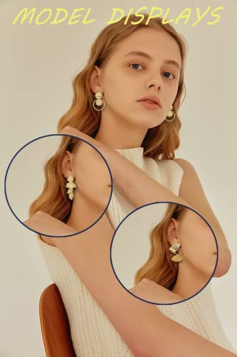 CASDAN 12 Pairs Gold Geometric Earrings Exaggerated Statement Earrings for Women Punk Stylish Sectored Twisted Ginkgo Leaf Earrings Jewerly Gift