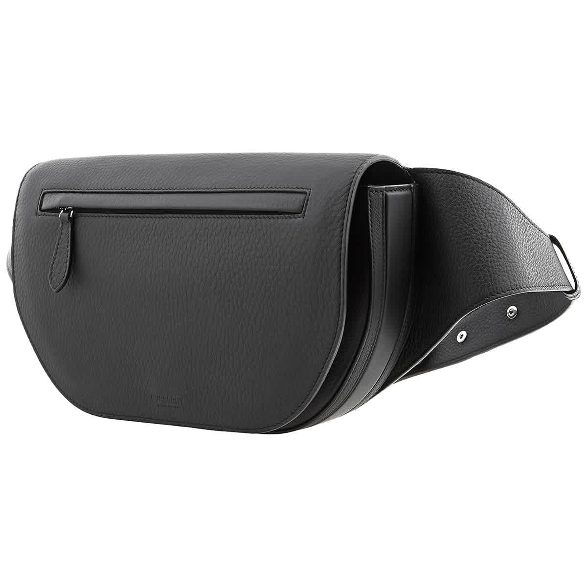 Burberry Men's Black Leather Large Olympia Bum Bag