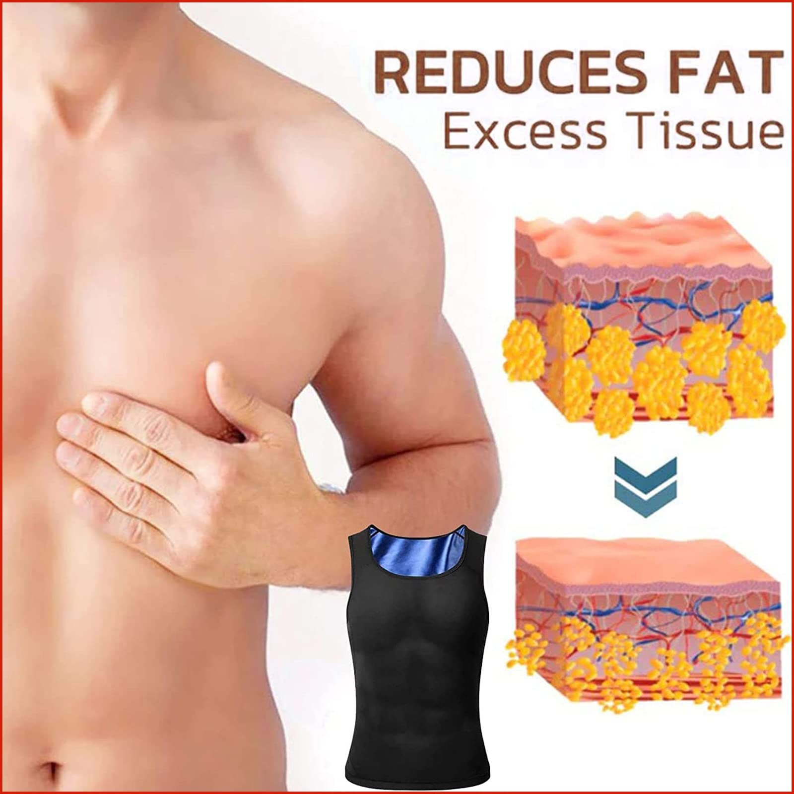 CGTFY Gynecomastia Compress Tank Top, Men's Tank Shirts, Tank Top Under Shirt for Men(L/XL) Black