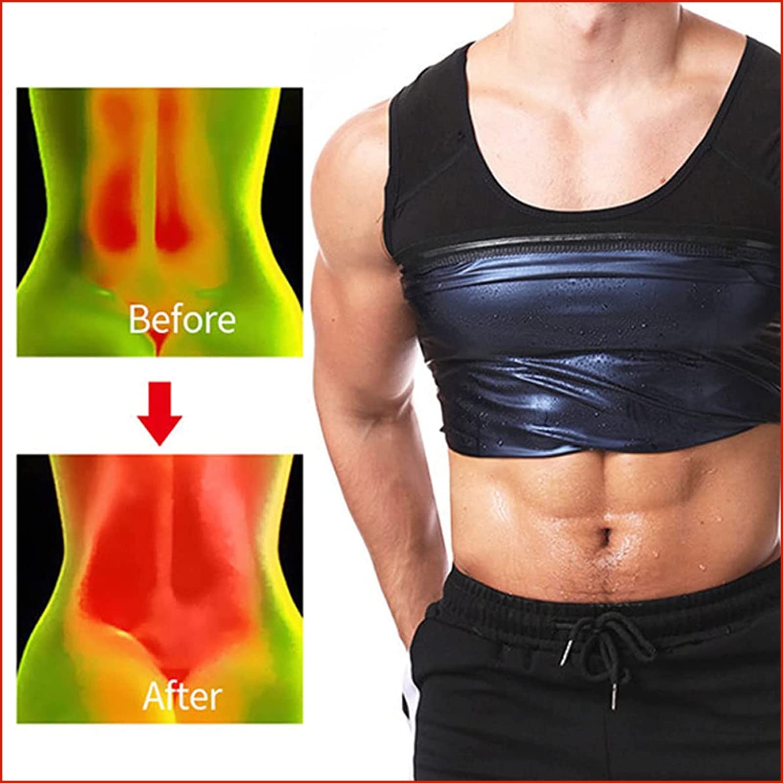 CGTFY Gynecomastia Compress Tank Top, Men's Tank Shirts, Tank Top Under Shirt for Men(L/XL) Black