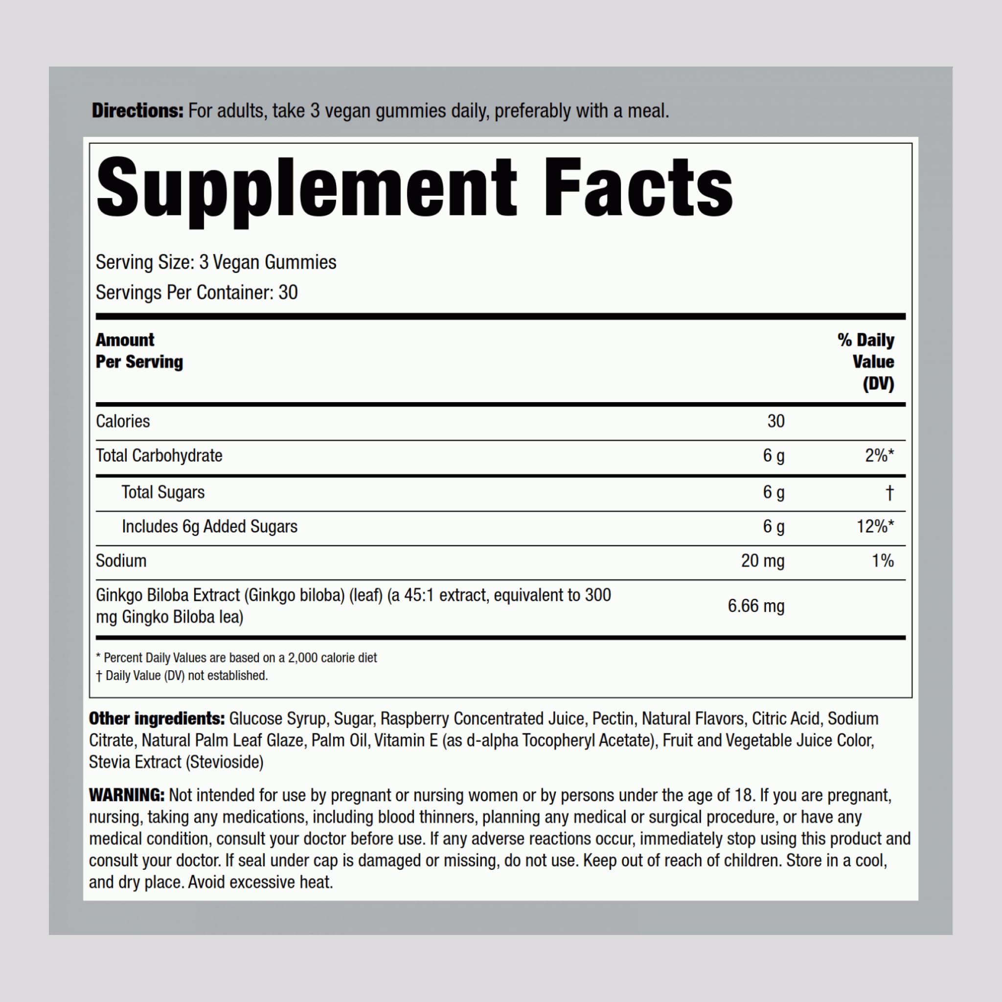 Piping Rock Ginkgo Biloba Supplements | 90 Gummies | Peach Raspberry Flavor | Vegan, Non-GMO, Gluten Free Extract
