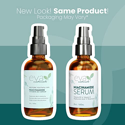 Niacinamide Serum for Face, Firming Moisturizer Serum with Niacinamide Vitamin B3 + Hyaluronic Acid - Pore Minimizer, Restores Elasticity, Reduces Blemishes, Discoloration Serum (2oz)