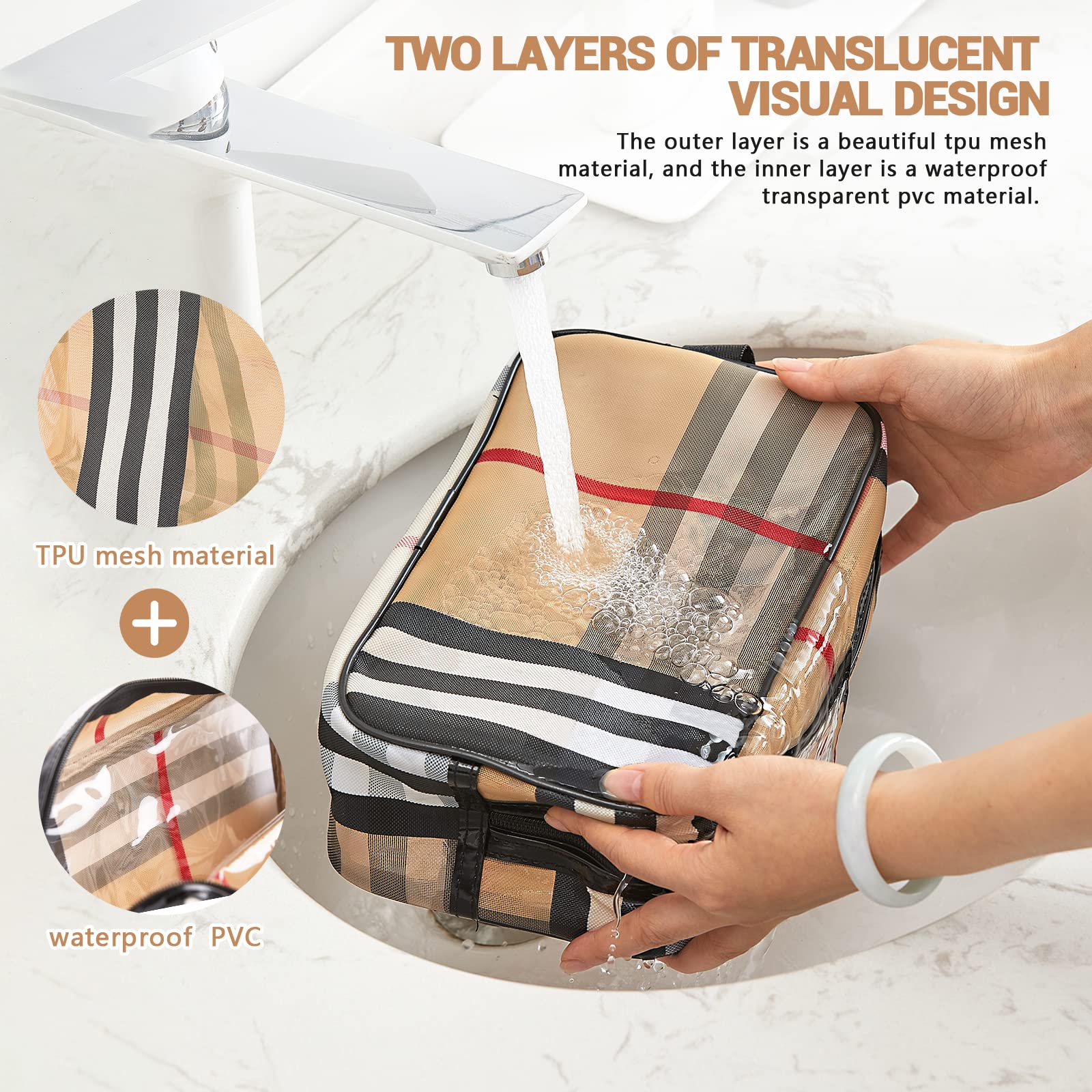 kancehinage Nail Polish Organizer Bag, Double Layer Large Nail Polish Organizers Case Portable Carrying Bag 3