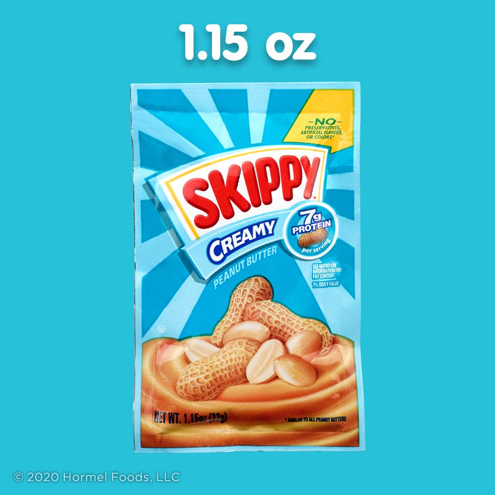 SKIPPY Creamy Peanut Butter Individual Squeeze Packs, 1.15 Ounce (8 Pouches)