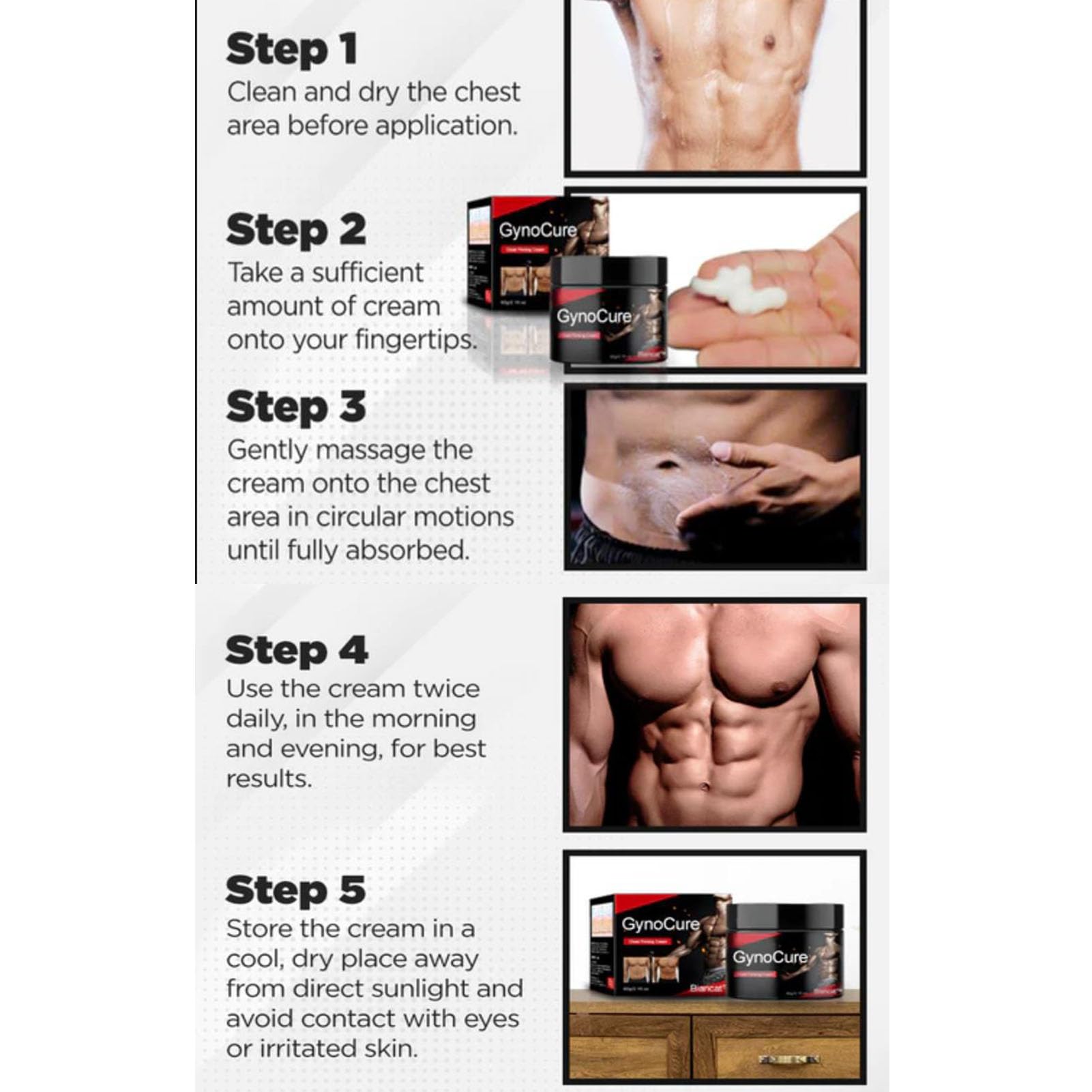 SLPB Gynocure Chest Firming Cream, 60g Gynecomastia Tightening Cream for Men, Hot Cream Anti Cellulite Cream (1Pcs)
