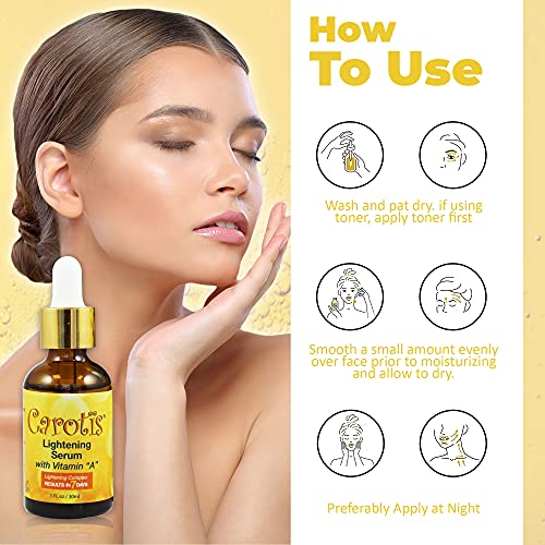 CAROTÏS, Skin Brightening Serum | 1 fl oz / 30 ml | Helps to Remove Dark Circles, Wrinkles & Spots, with Carrot Oil and Vitamin A