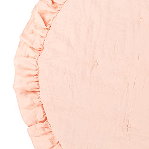 Lush Decor Baby Round Ruffle Play Mat Single 36" Diameter, Blush