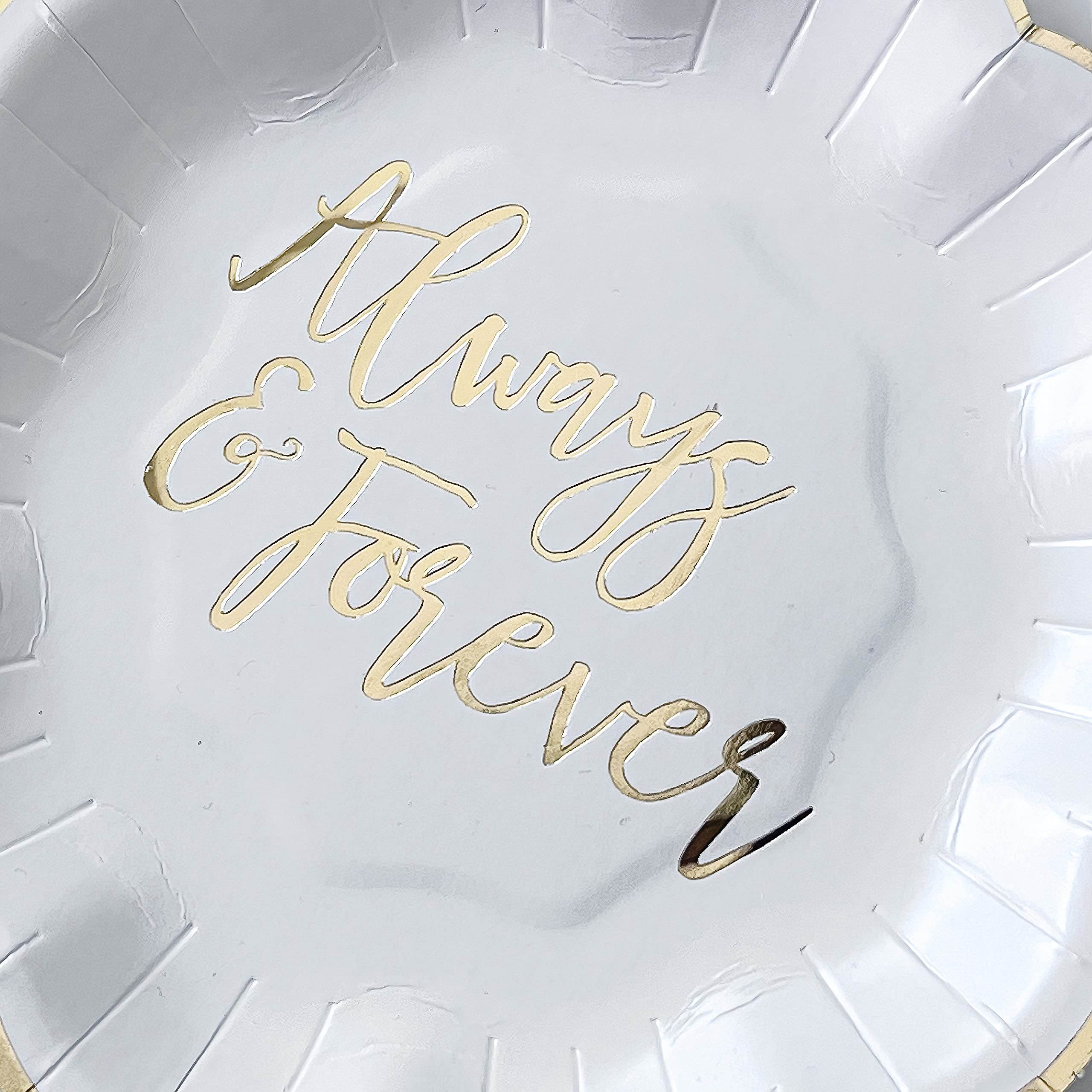 Kate Aspen Always & Forever 72 Piece Classic & Elegant Paper Party Tableware Set (24 Guests), Party Supplies, Wedding Decor for Bridal Showers, Engagements and Receptions