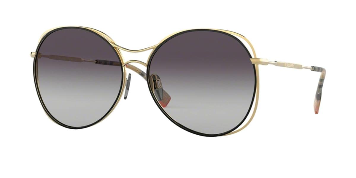 Burberry 0BE3105 Gold/Black/Grey Gradient One Size