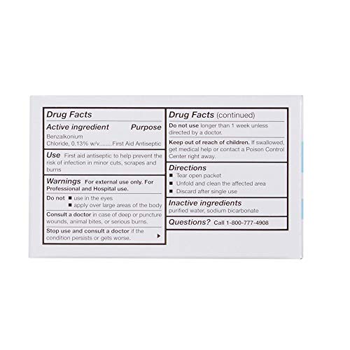 McKesson Benzalkonium Chloride Towelettes, Antiseptic Cleansing, Individual Packet, 100 Wipes, 10 Packs, 1000 Total