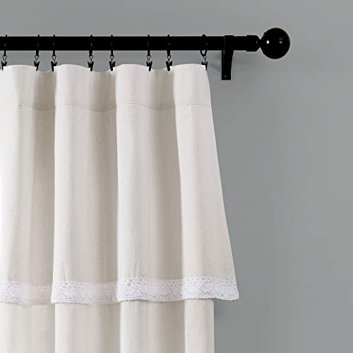 Lush Decor, Light Linen Lace Window Curtain Panel Pair, 84" x 38", 84 in x 38