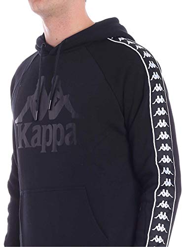 Kappa Mens 222 Banda Hurtado Long Sleeve Pullover Hoodie Top - XL Black