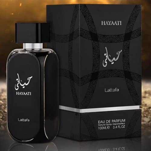 Lattafa Perfumes Premium Collection Hayaati For Men,Hayaati Gold Elixir For Women & Hayaati Makeky EDP-100ML/3.4Oz| Musk & Woody Notes. (Hayaati Men)