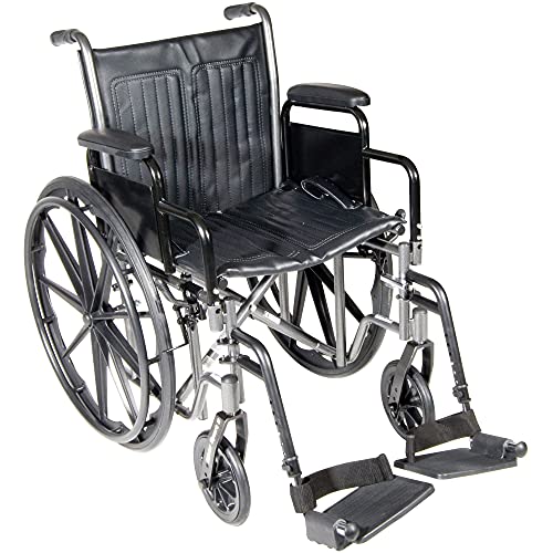 McKesson Wheelchair, Swing Away Foot Leg Rest, Desk Length Arms, 18 in Seat, 300 lbs Weight Capacity, 1 Count