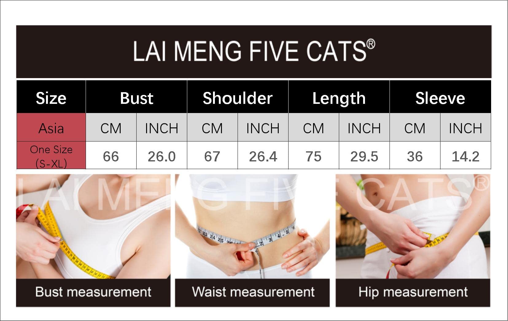 LAI MENG FIVE CATS Women's Lucky Cat Cardigan Kimono Loose Cover up Casual Blouse Cute Tops