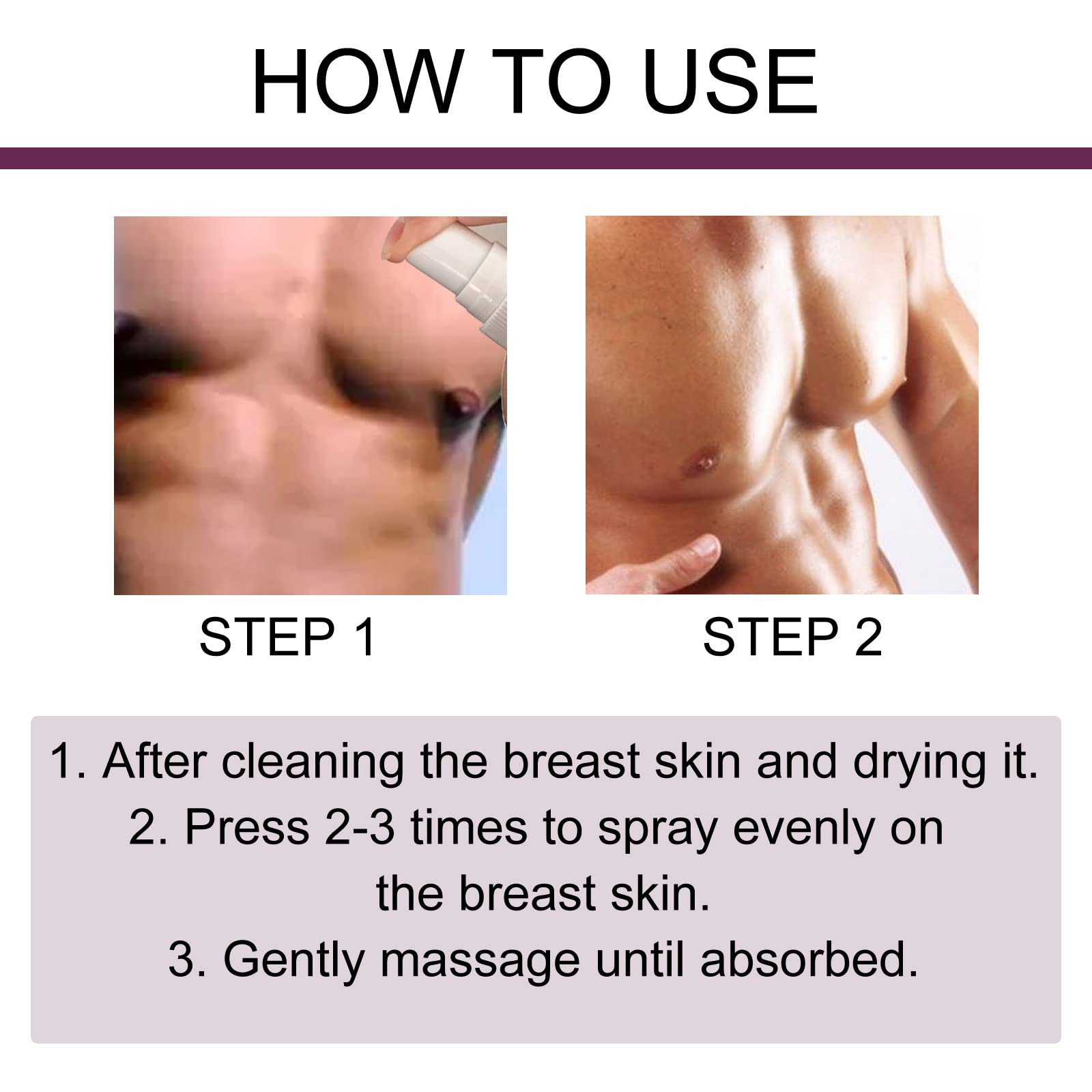 Gynecomastia Reduction Spray, Gynecomastia Chest Tightening Spray Reduction Cellulite Spray, Auchest Chest Cellulite Burner Spray, Prevent Sagging Chest Slim Down (30ml)
