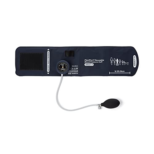McKesson DuraShock Manual Blood Pressure Monitor - Aneroid Sphygmomanometer Unit with Nylon Cuff, Dial Display, Inflation Pump - Reusable, Fits Most Adult Arms, 1 Count