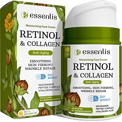Face Moisturizer Retinol Cream for Women - Day Night Anti Aging Moisturizing Face Cream - Rapid Wrinkle Repair - Neck & DΓ©colletΓ© Cream with Collagen & Hyaluronic Acid - Skin Care Facial Moisturizer