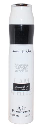Ana Abiyedh Air Freshener - 300 ML (10.1 oz) | Aromatic Essential Oil Spray | Notes of Geranium, Saffron, White Musk, & Vanilla to Beautify the Home | Long-Lasting Room Fragrance | by Lattafa