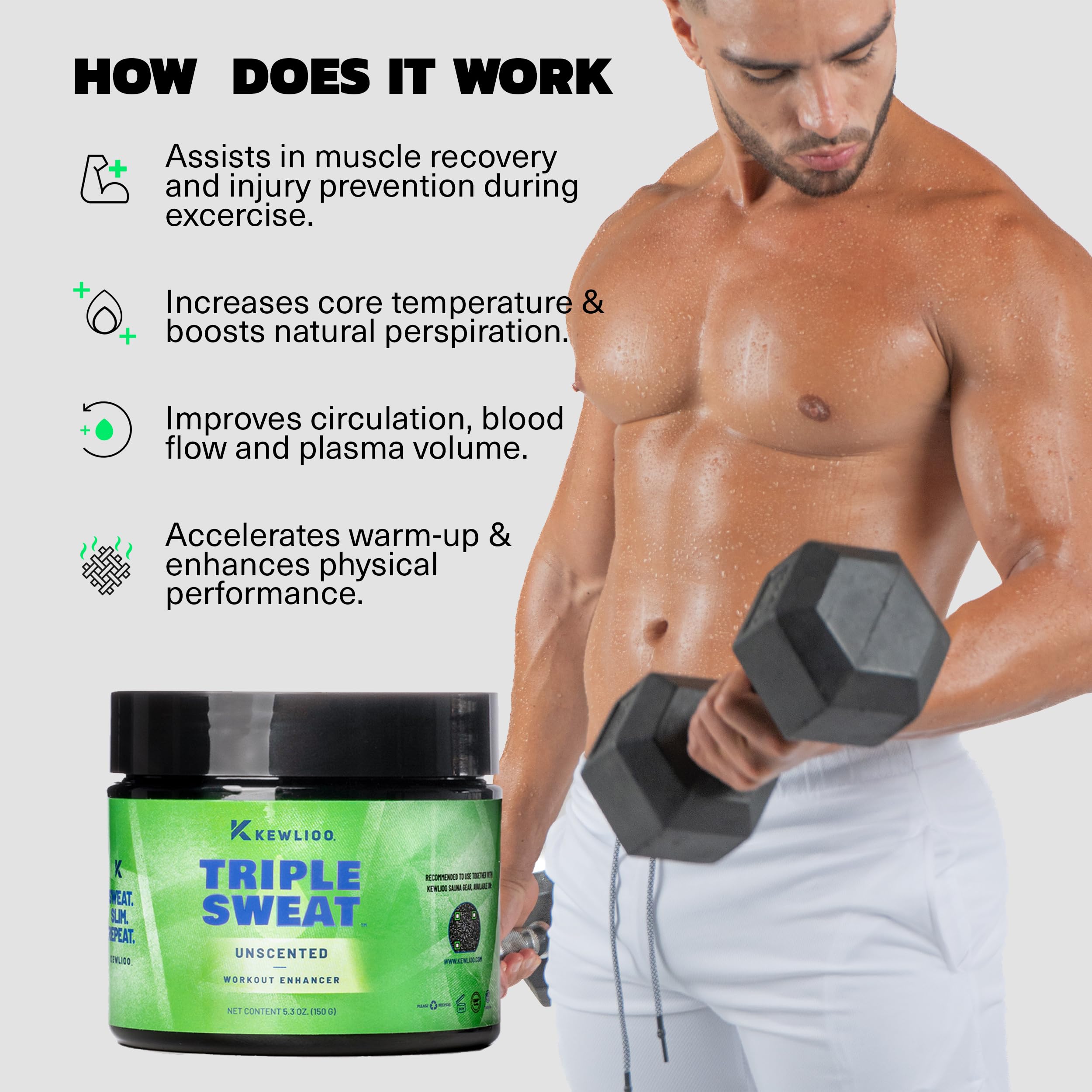 Kewlioo Triple Sweat Workout Enhancing Cream - Unscented