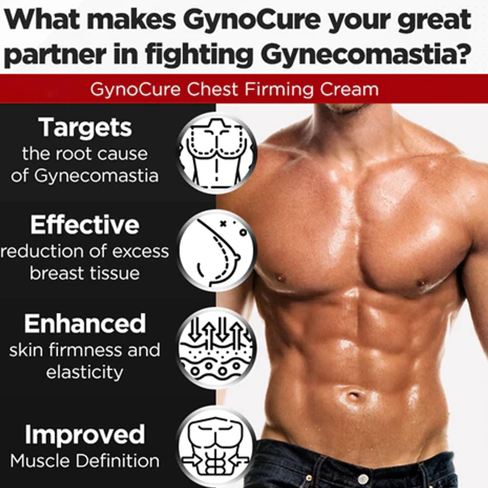 GynoCure Chest Firming Cream, Sculptique Abs Sculpting Cream, Skin Tightening Cream for Chest, Slimming and Fat Burning Cream for Men (2Pcs)